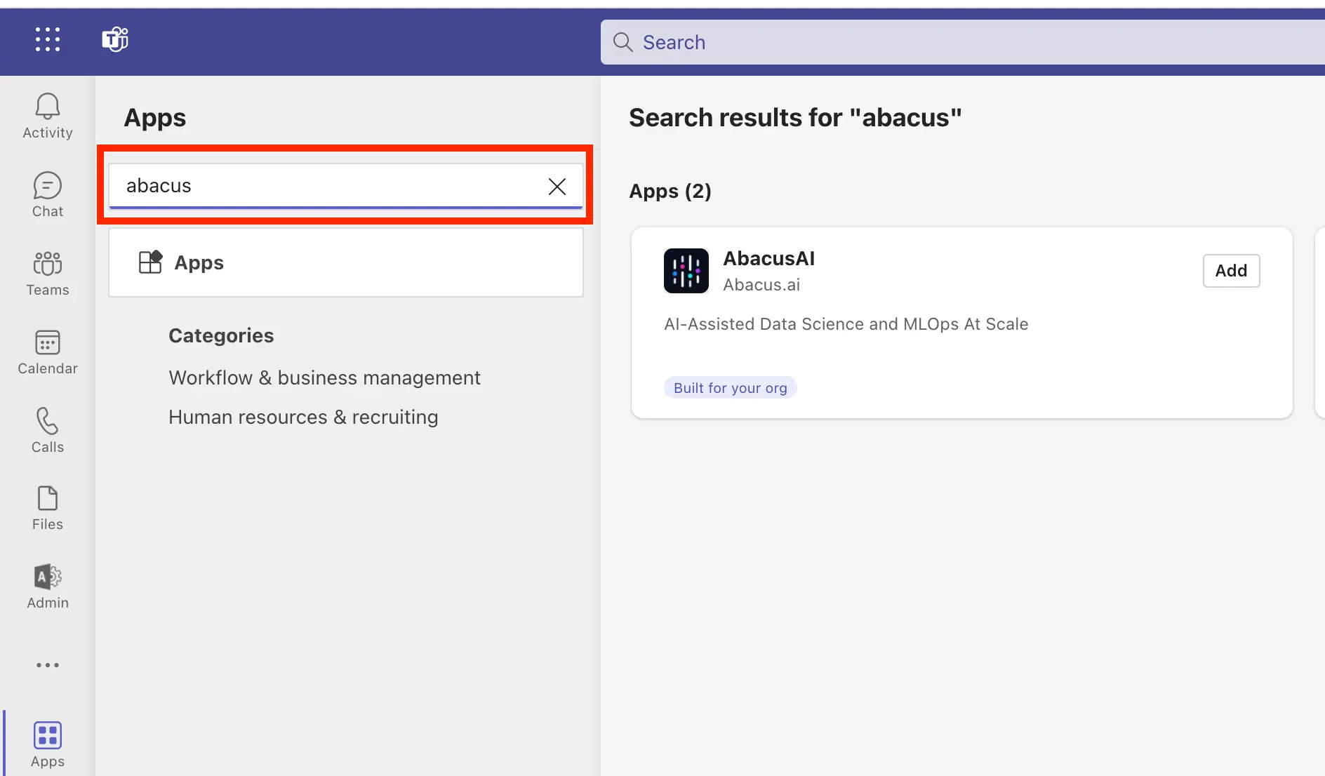 Abacus.AI - Microsoft Teams