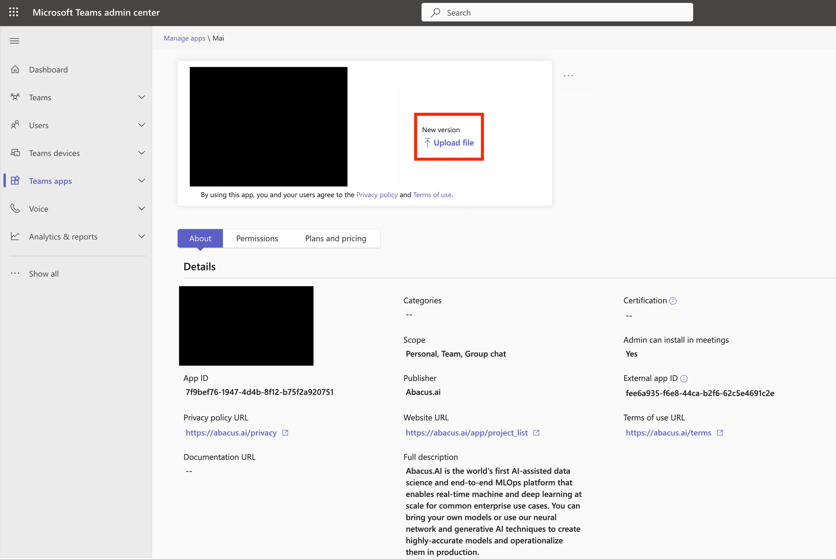 Abacus.AI - Microsoft Teams